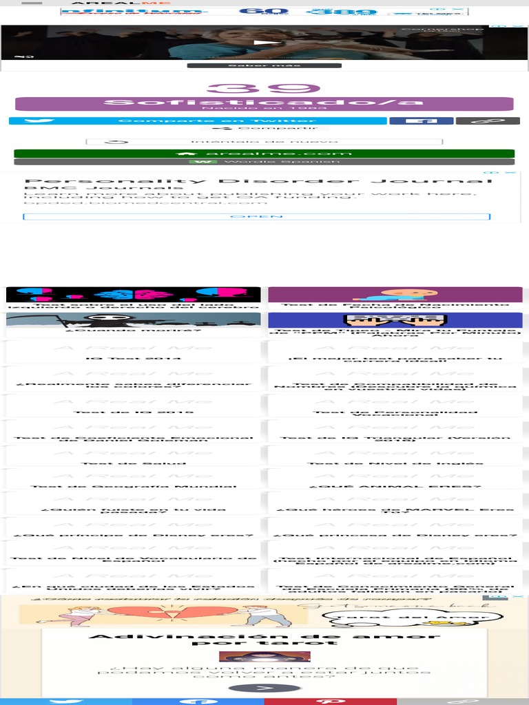 Test de Edad Mental (Cual Es Tu Edad Mental) | PDF | Ciencia cognitiva ...