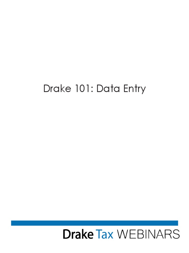 Drake 101 Data Entry | PDF | Irs Tax Forms | Expense