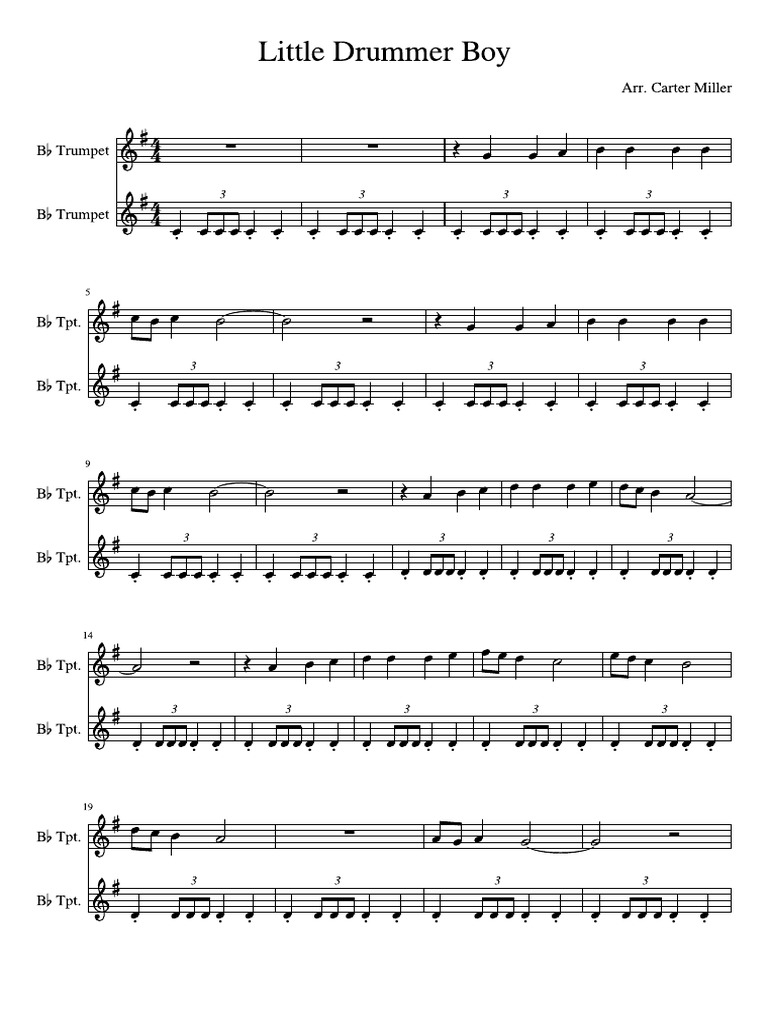Little Drummer Boy (Staff Sheet) | PDF