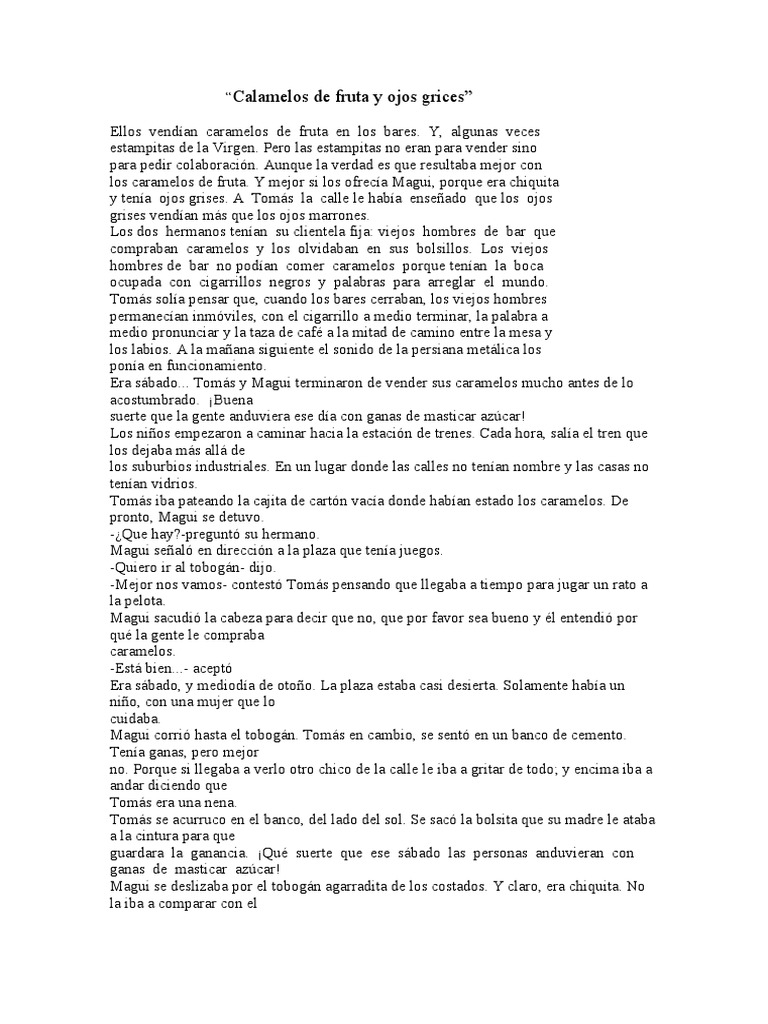 Calamelos de Fruta y Ojos Grices | PDF