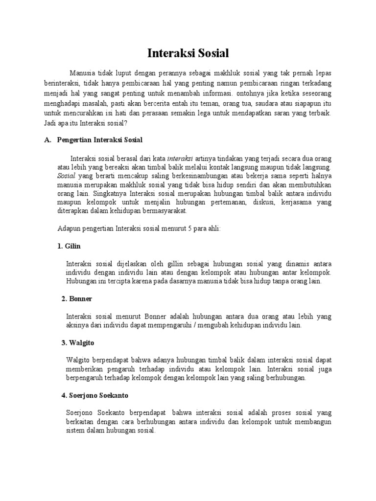 Interaksi Sosial | PDF