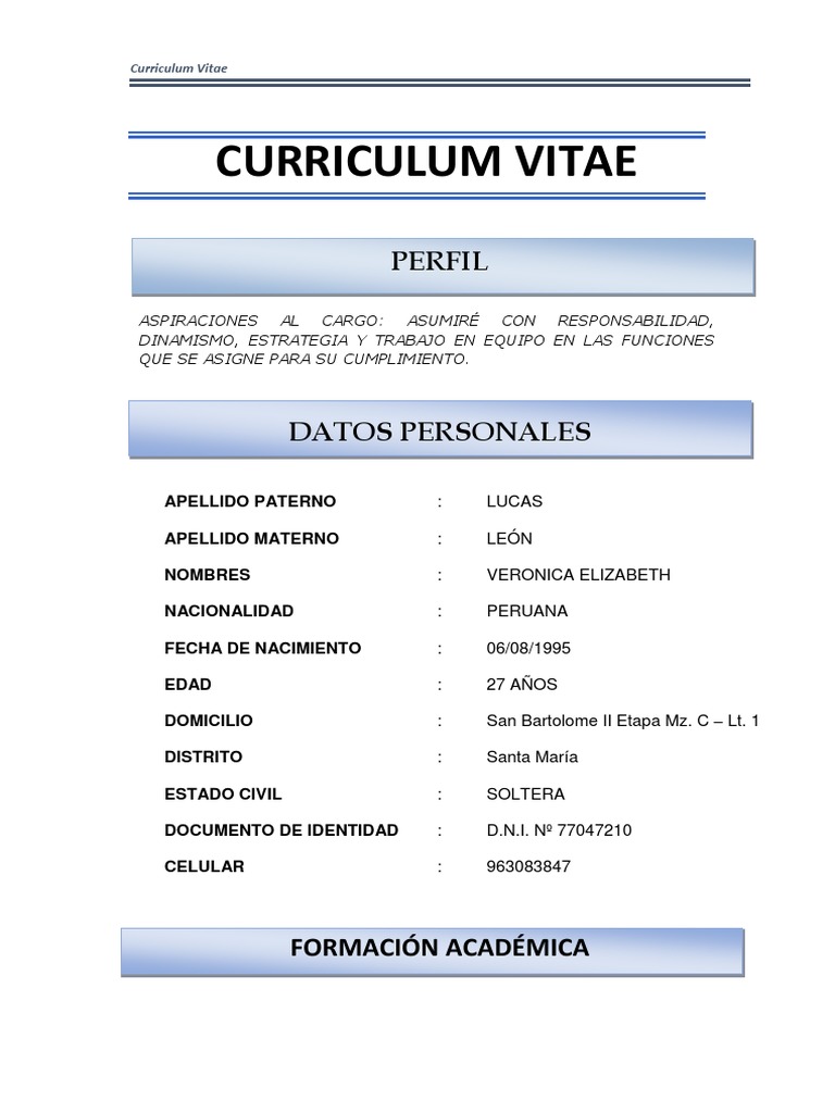 CV Veronica 2022 | PDF