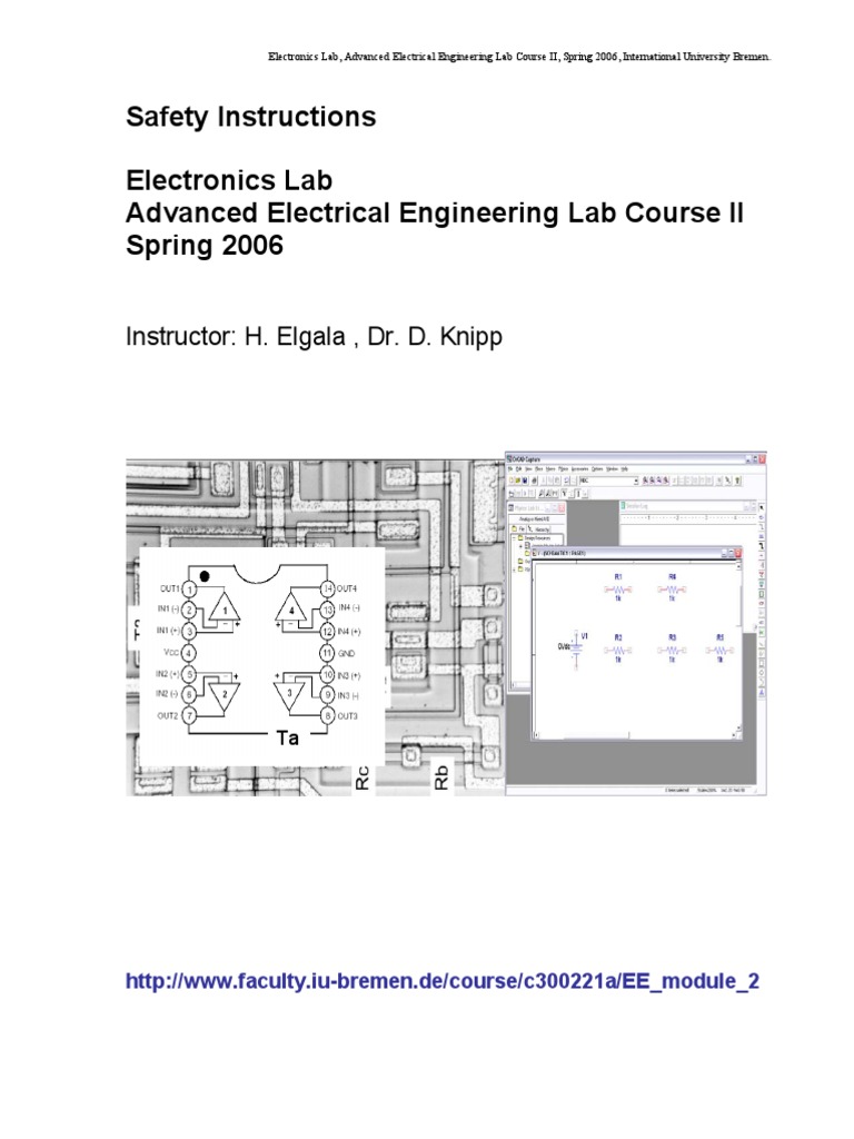 Safety Instructions Electronics Lab Advanced Electrical Engineering Lab ...
