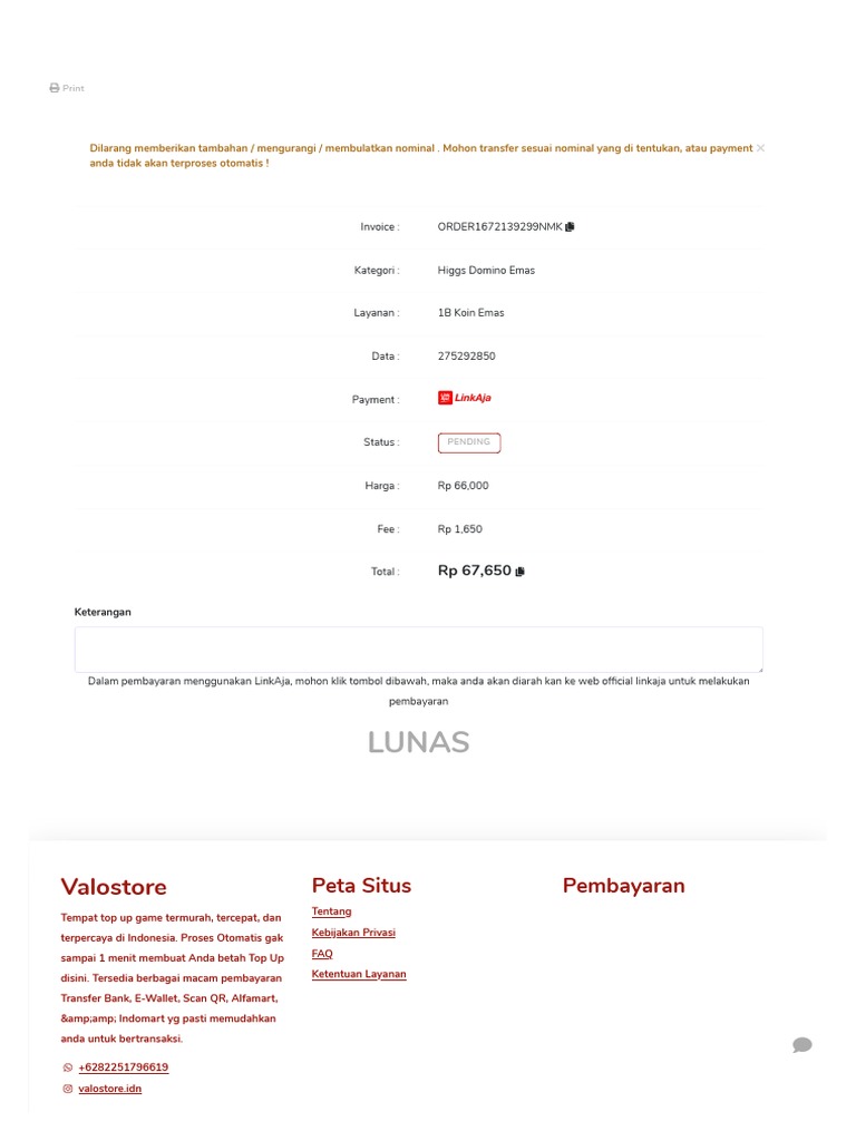 Invoice - Valostore | PDF