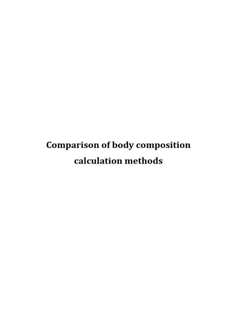 Body Composition Measurement Methods | PDF | Body Mass Index | Obesity