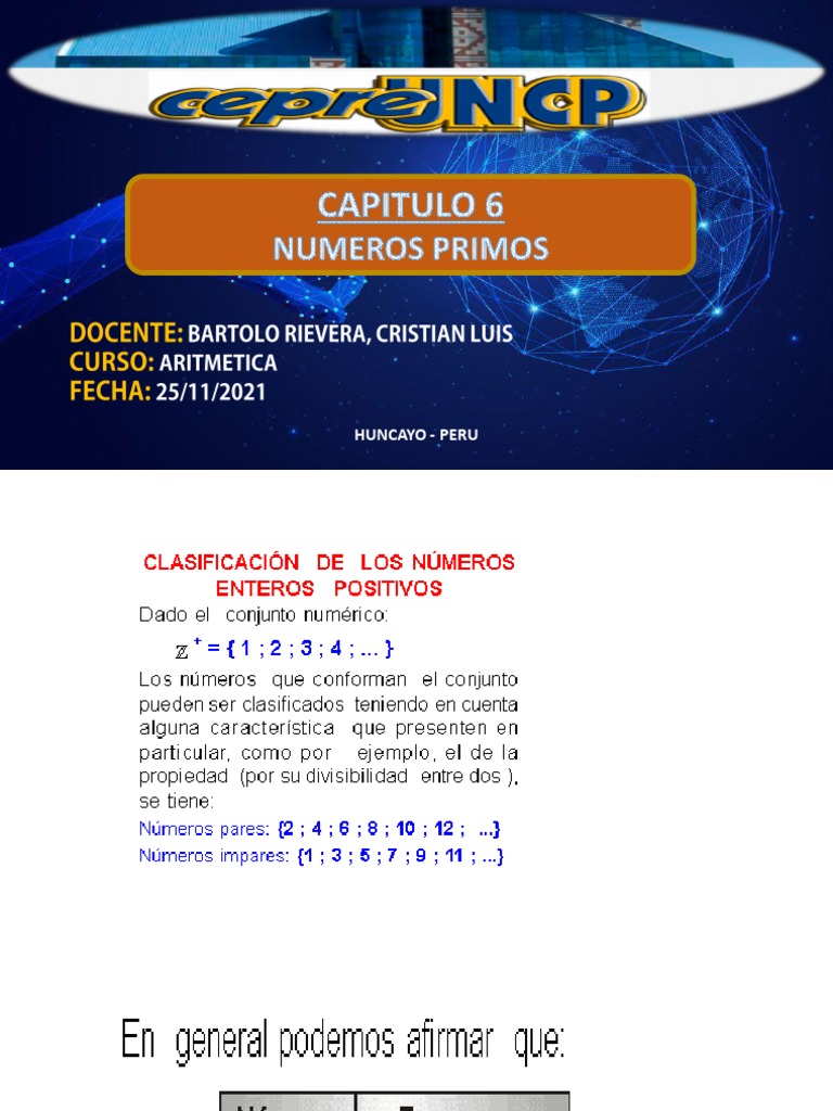 Numeros Primos Aritmetica Capitulo 7 | PDF