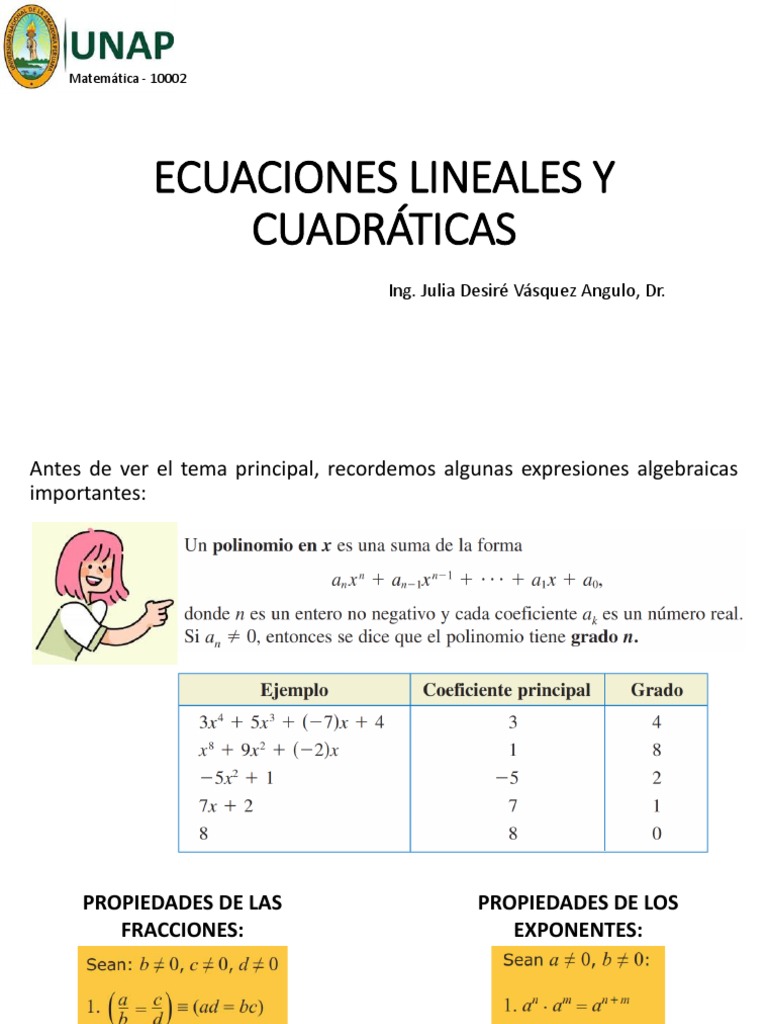 Ecuaciones Lineales y Cuadráticas | PDF | Ecuaciones | Factorización