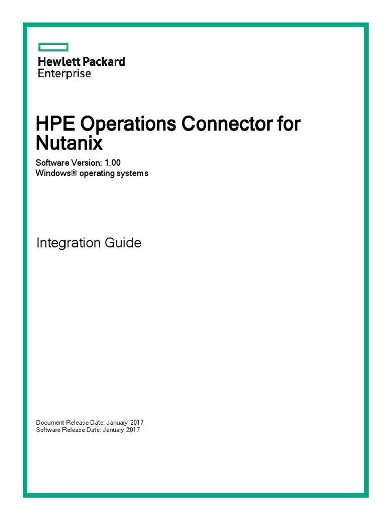 Ops Connector For Nutanix Integration Guide | PDF | Port (Computer Networking) | World Wide Web