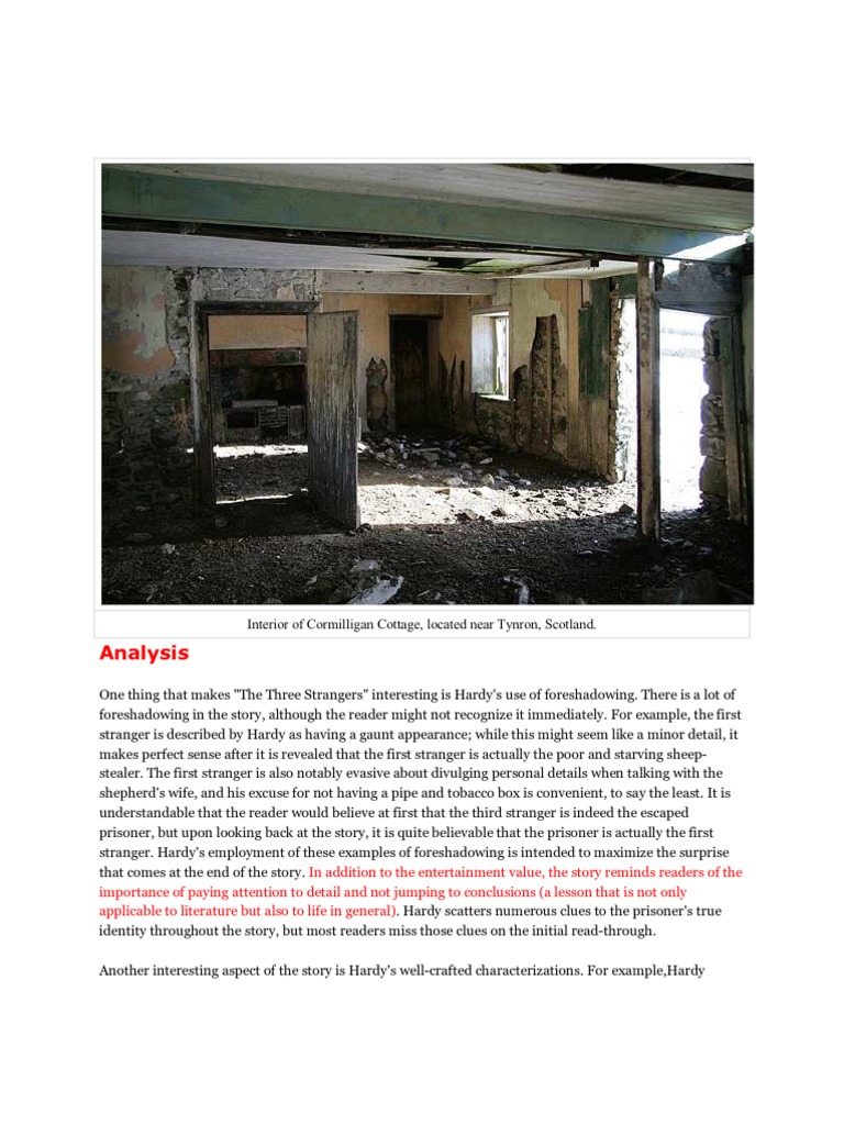 Analysis The Three Strangers | PDF | General Fiction