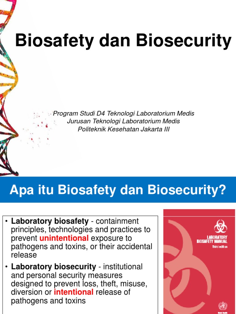 Biosafety Biosecurity and GLP | PDF