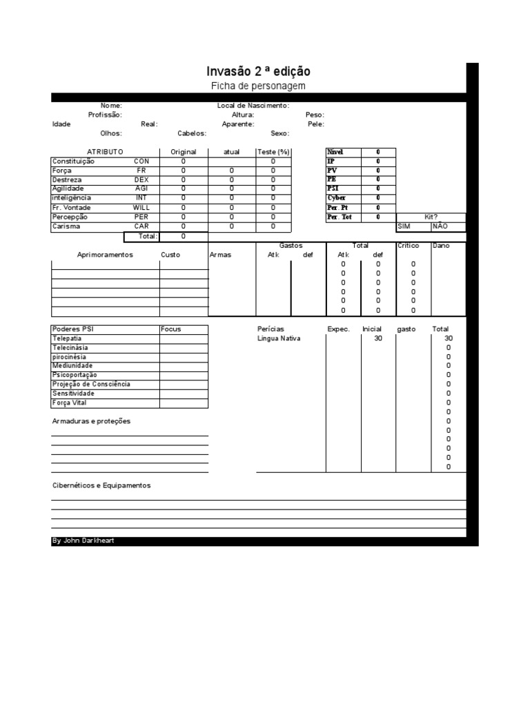 Daemon - Ficha 3 Invasão - Taverna Do Elfo e Do Arcanios | PDF