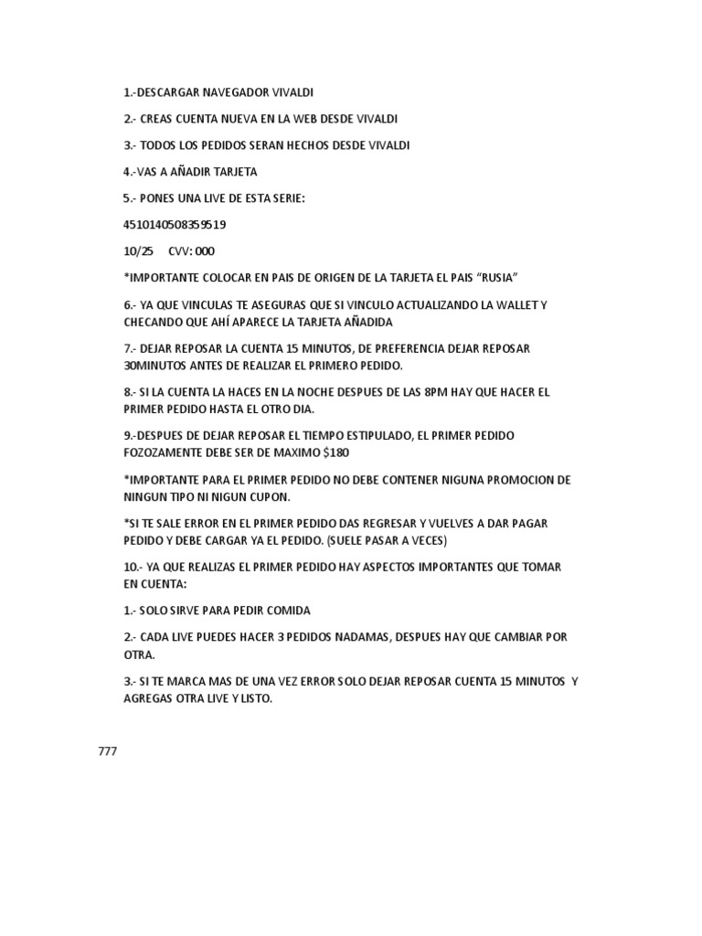 Metodo Uber Eats | PDF