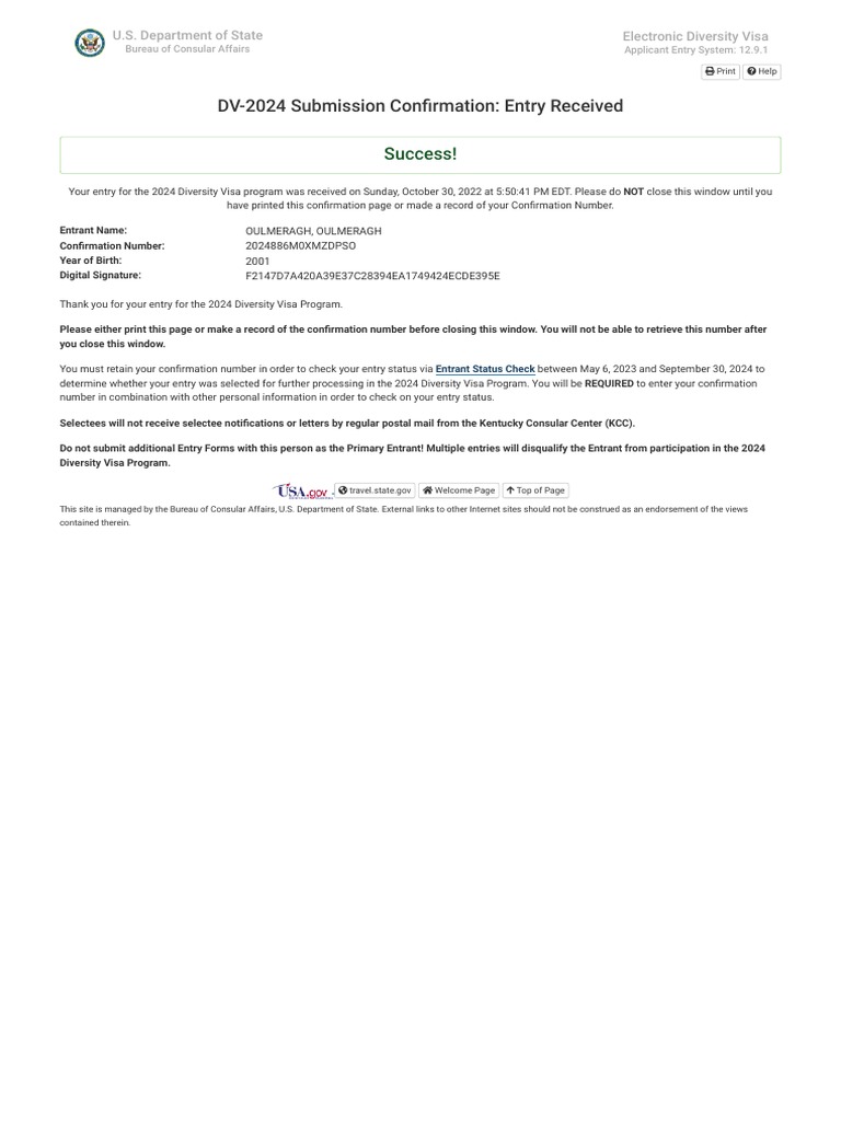 Electronic Diversity Visa Program | PDF | Travel Visa | United States ...