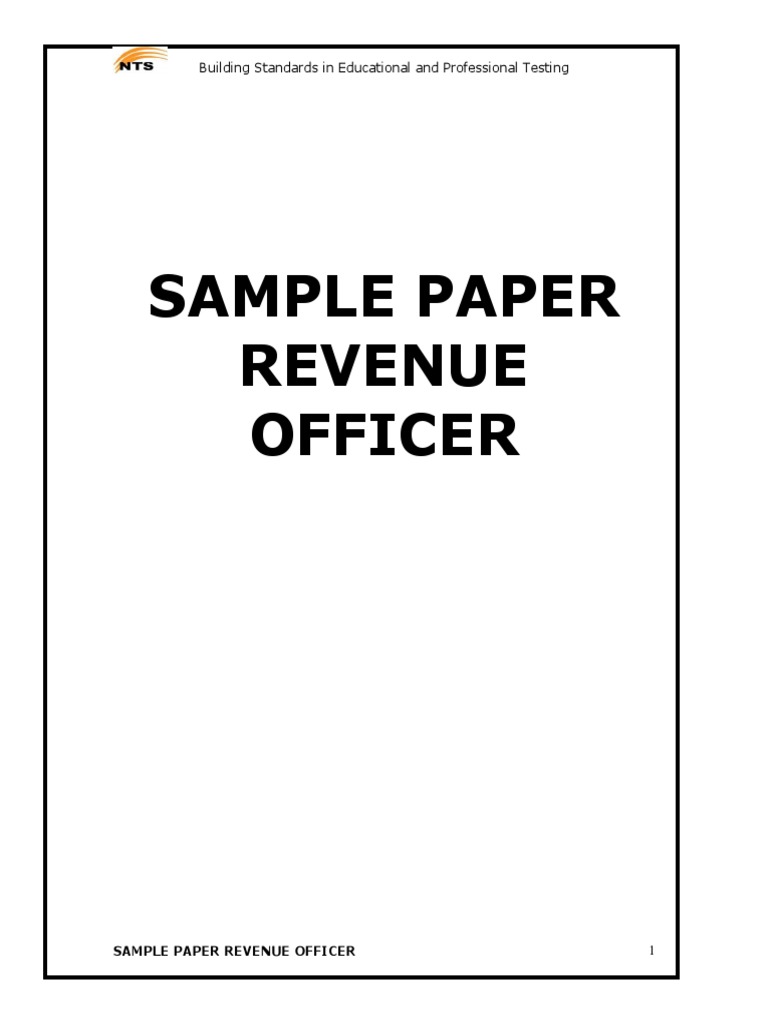 Revenue Officer Sample Exam Paper | PDF | Pakistan | Asia