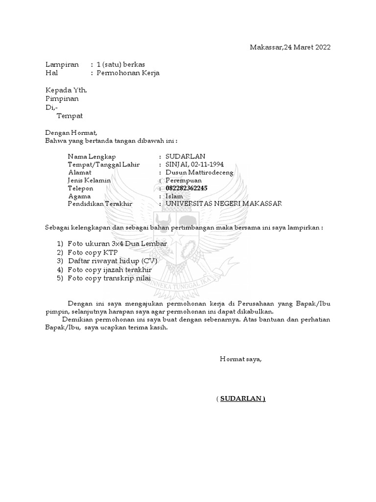 Surat Lamaran Ery | PDF | Ilmu Sosial | Kesehatan Holistik