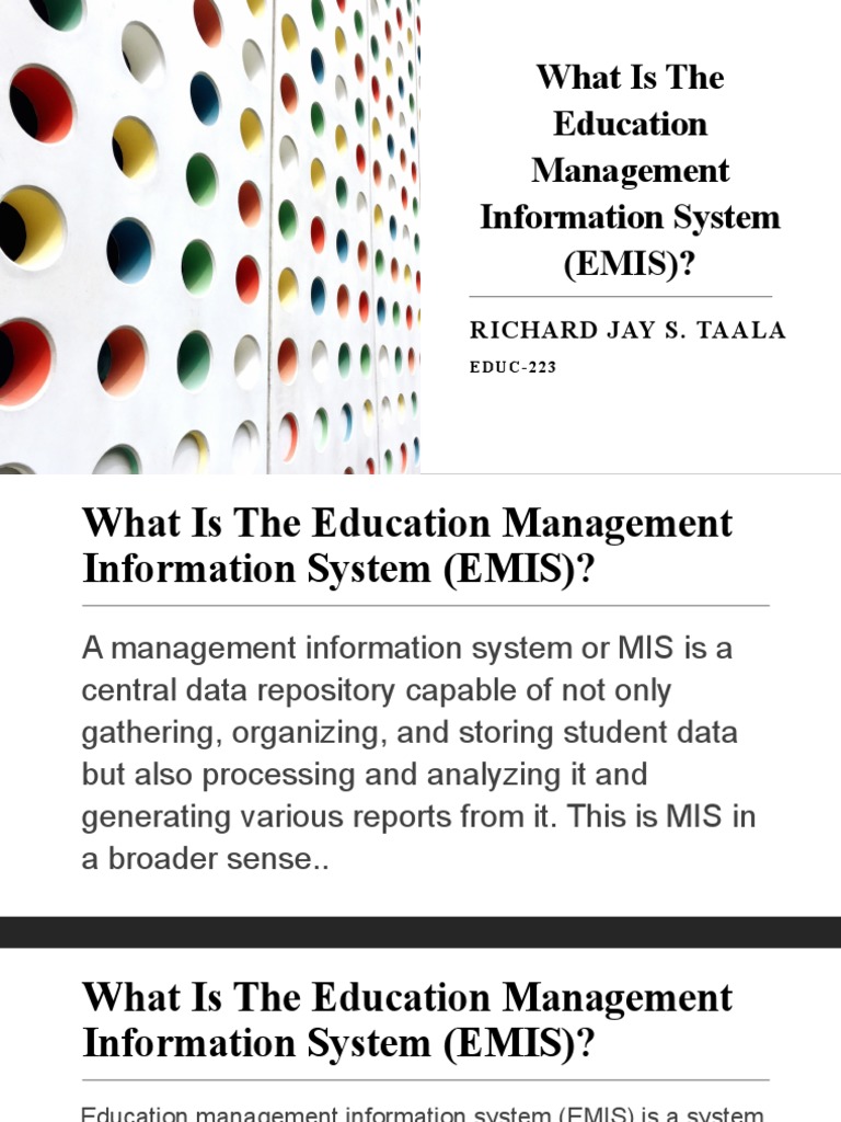 What Is The Education Management Information System | PDF | Management Information System ...
