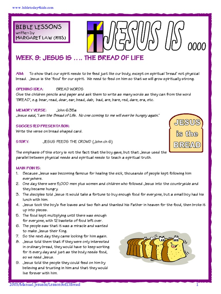 Bread of Life Lesson for Kids | PDF | Eucharist | Jesus
