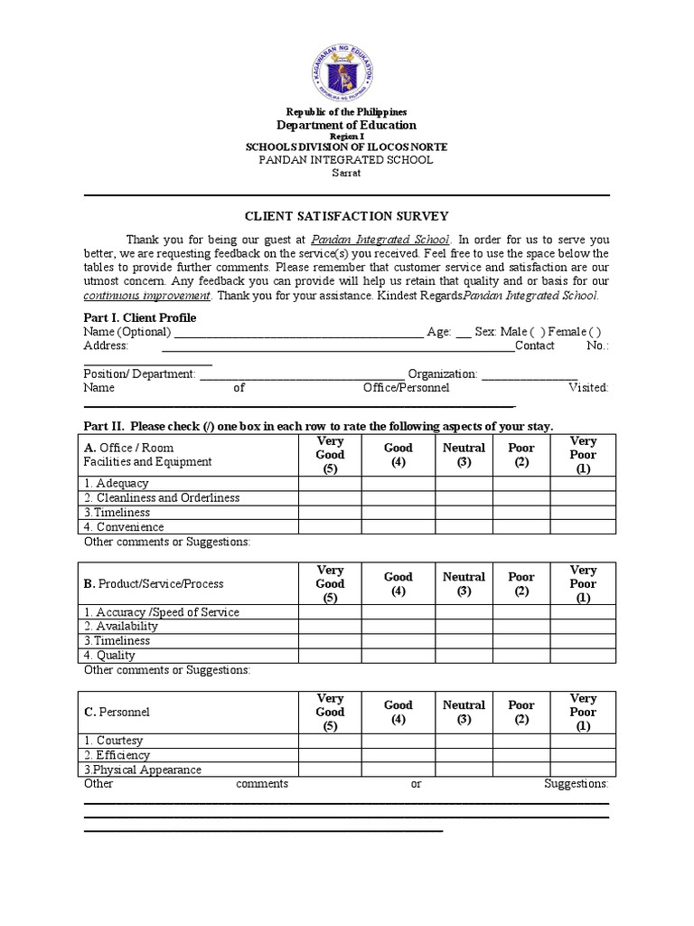 3.client Satisfaction Survey Adbs | PDF | Business