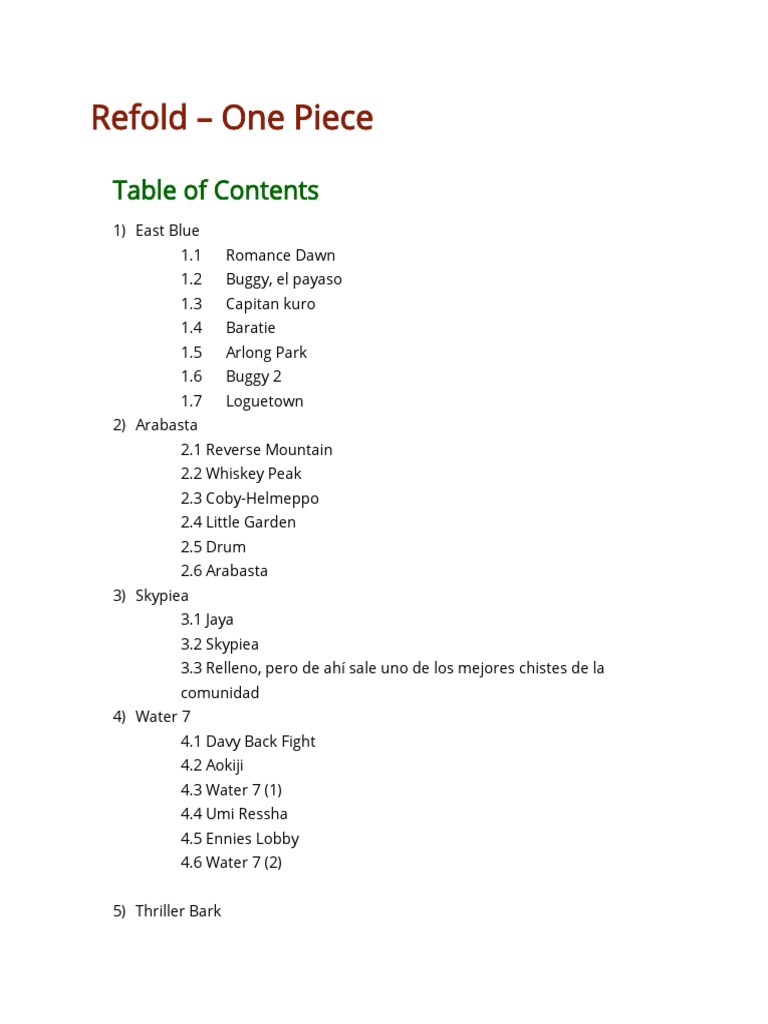 Refold One Piece | PDF | Animación | Entretenimiento