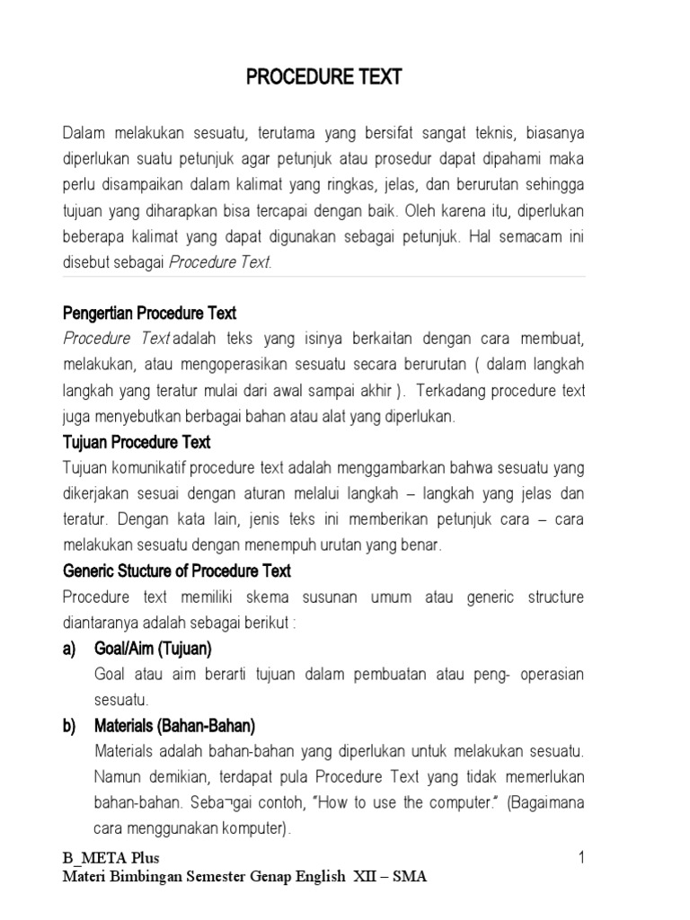 Panduan Lengkap Procedure Text | PDF | Kesehatan Holistik