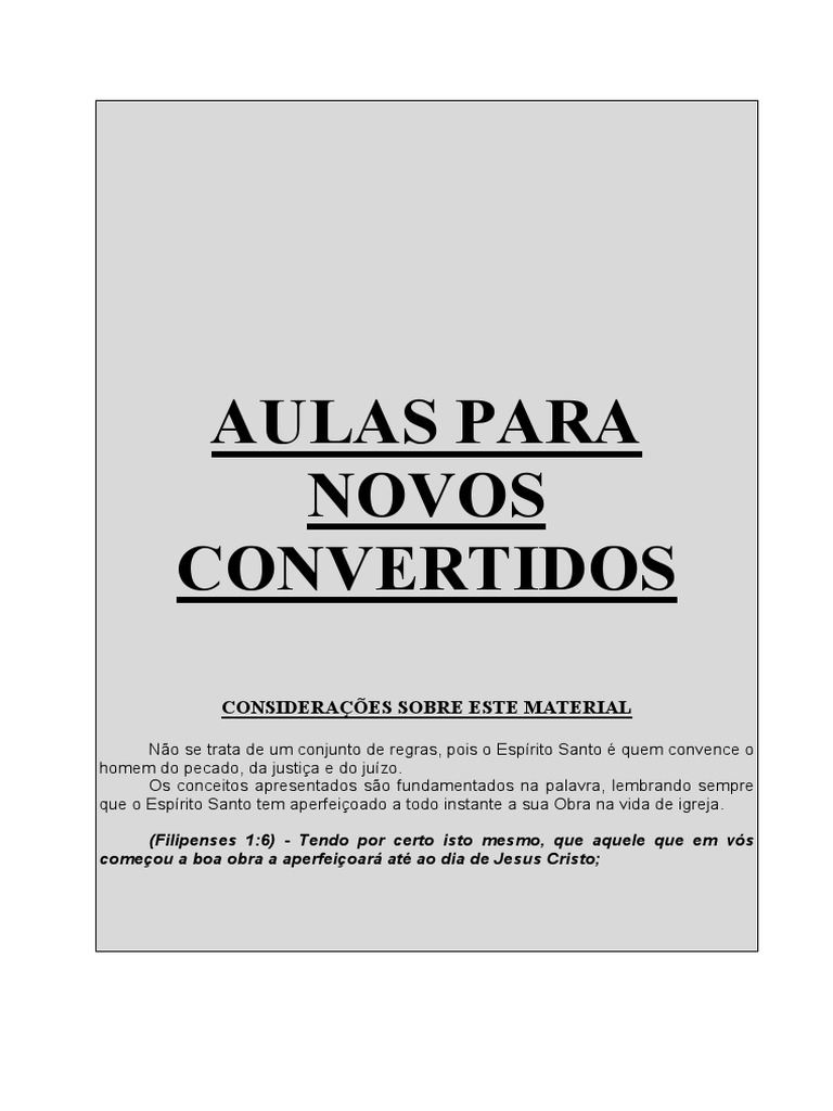 Novos Convertidos e Batizandos | PDF | Batismo | Presente espiritual