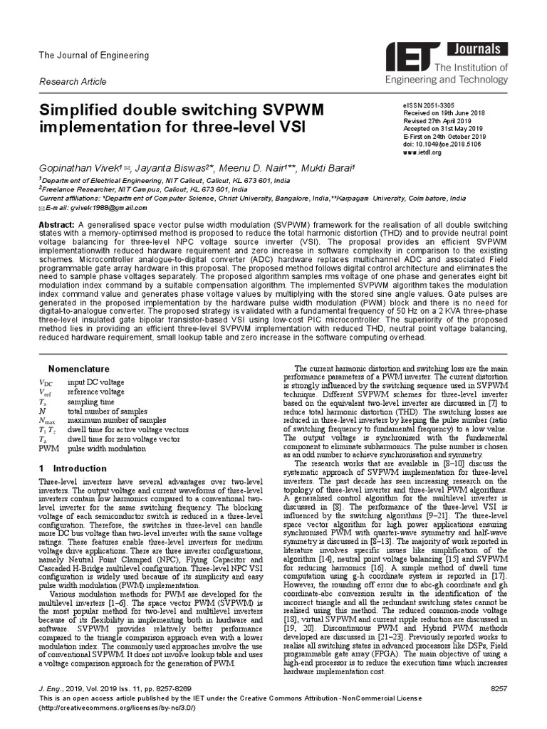 A Simplified Dwell Time Computation Method For SVP | Download Free PDF | Power Inverter | Computing