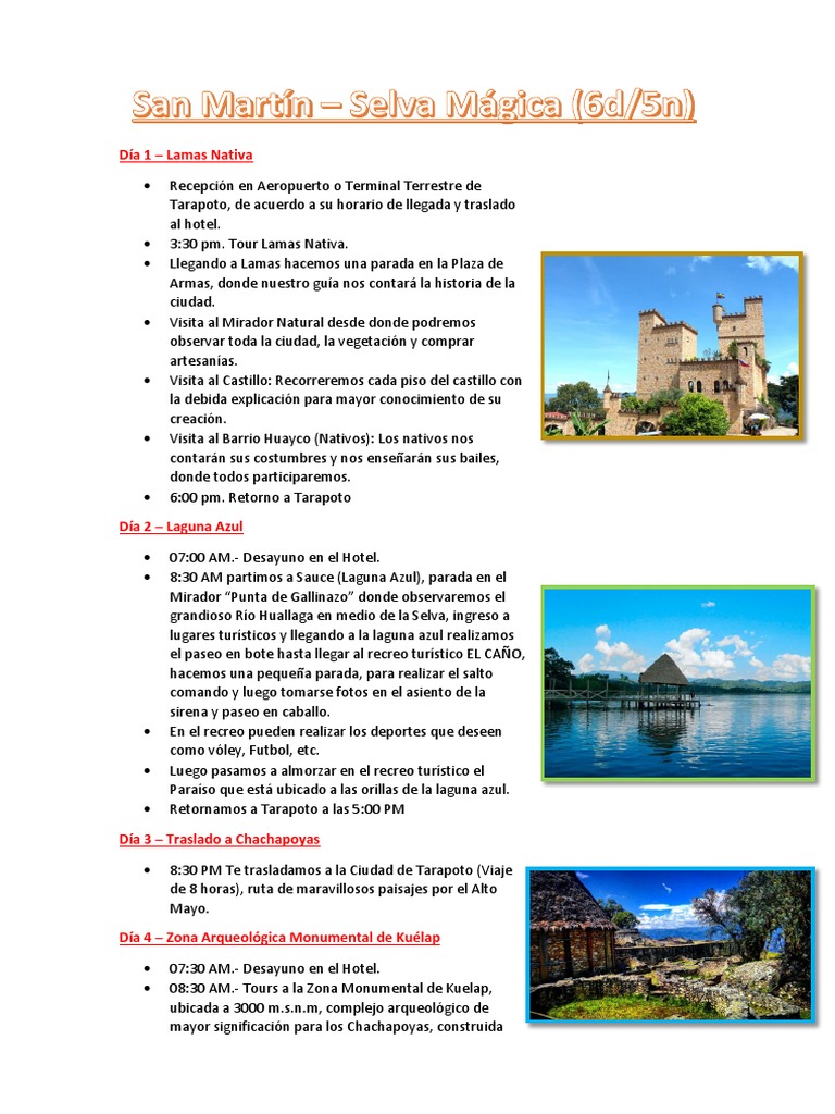 Programa Turístico San Martín | PDF