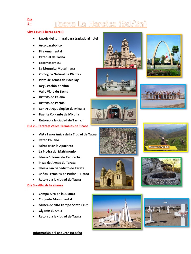 Programa Turístico Tacna | PDF