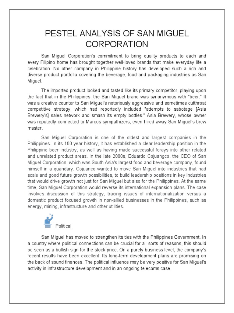PESTEL Analysis of San Miguel Corporation | PDF | San Miguel ...