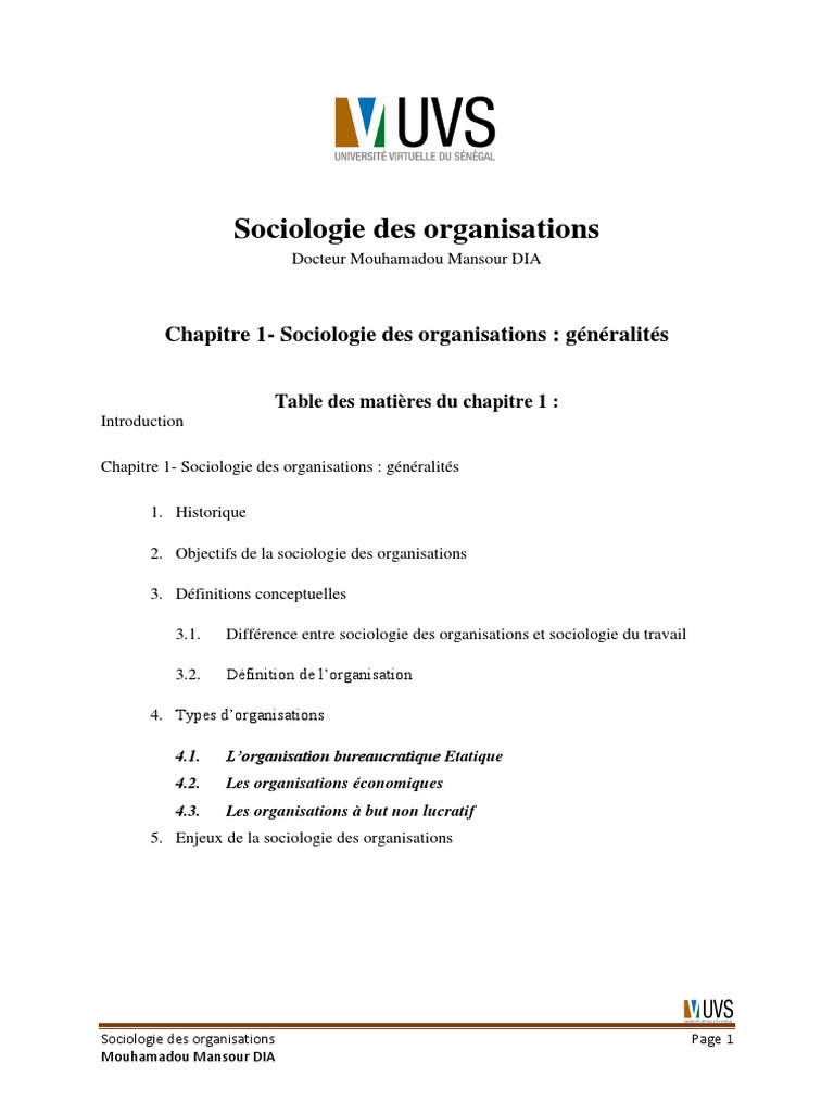 Introduction à la sociologie des organisations | PDF | Sociologie | Max ...