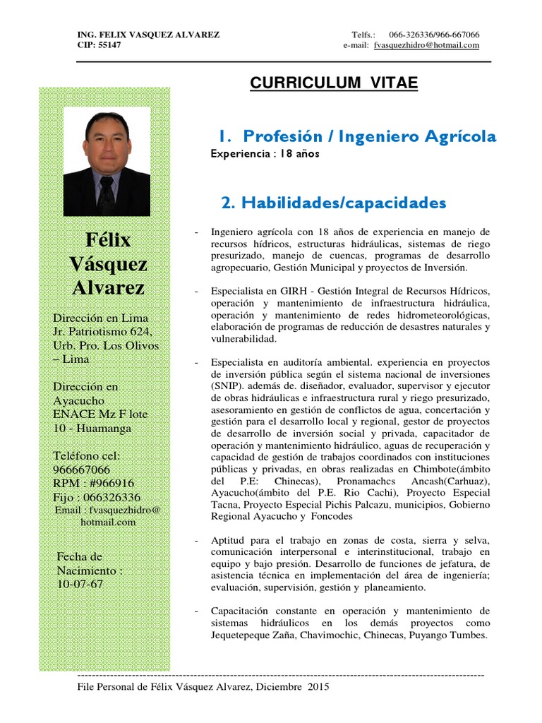 2 Ing Flix Vsquez Lvarez | PDF | Hidrología | Riego