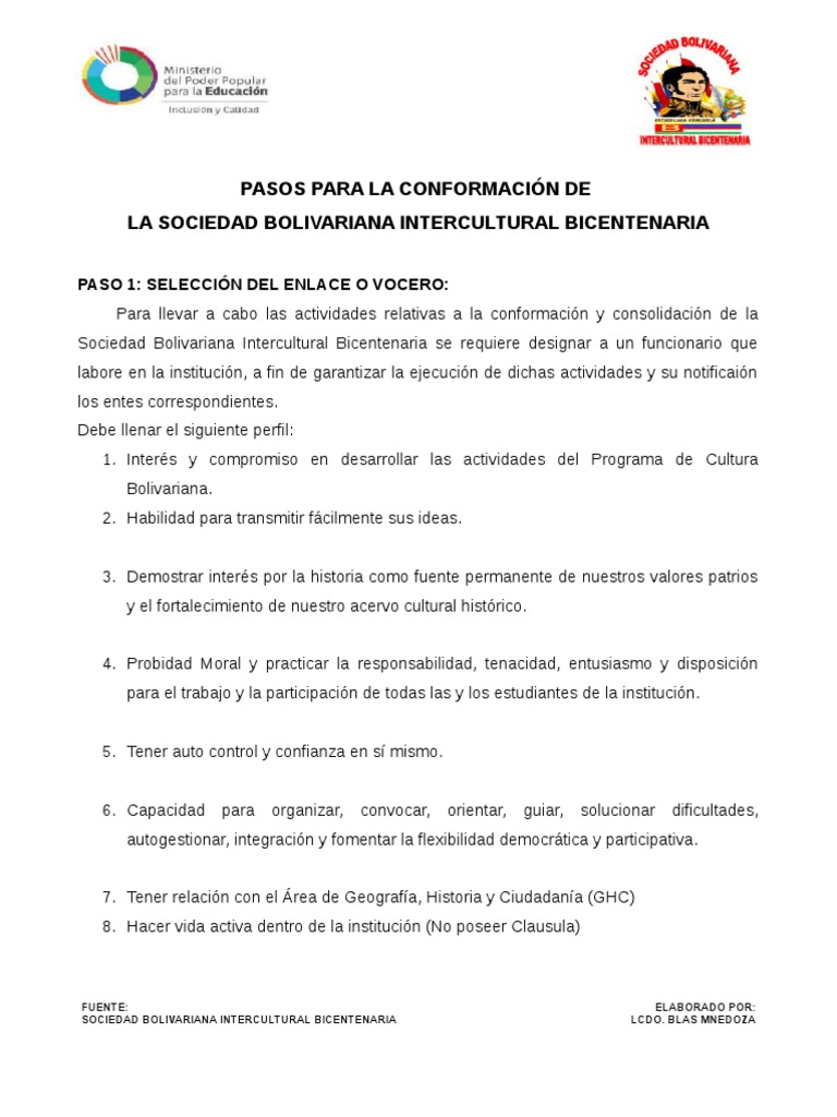 Pasos para Conformacion Sbib | PDF | Sociedad