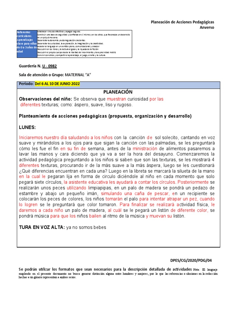 Planeacion MAYO 2022 | PDF | Aprendizaje | Psique (psicología)
