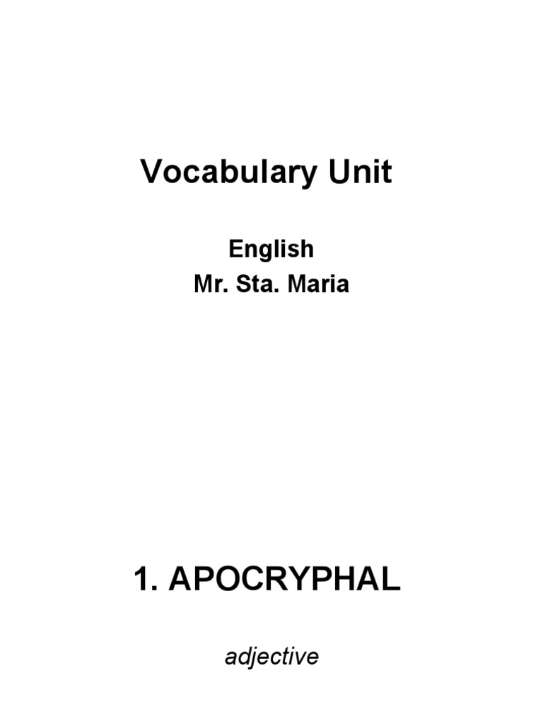 DR Jekyll and MR Hyde Vocabulary Unit 1 | PDF | Dr. Jekyll And Mr. Hyde ...