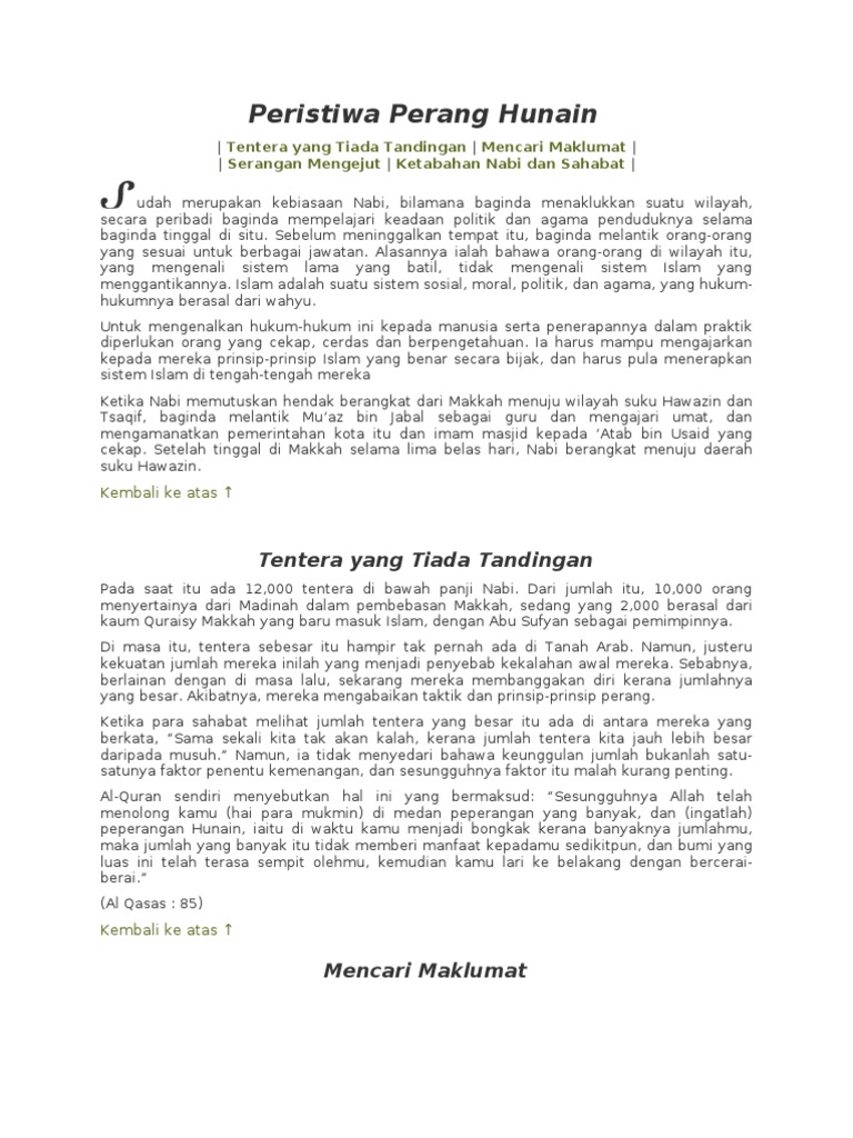 Peristiwa Perang Hunain | PDF