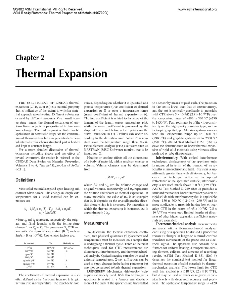 Thermal Expansion | PDF | Thermal Expansion | Alloy