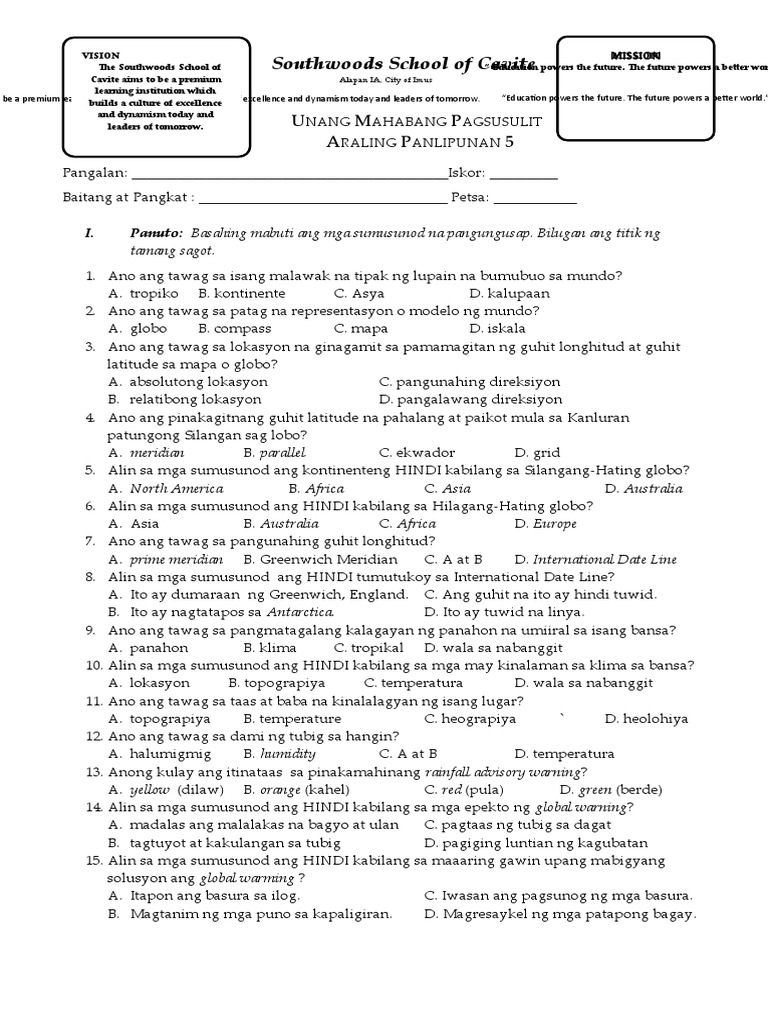 Long Test in AP5 | PDF