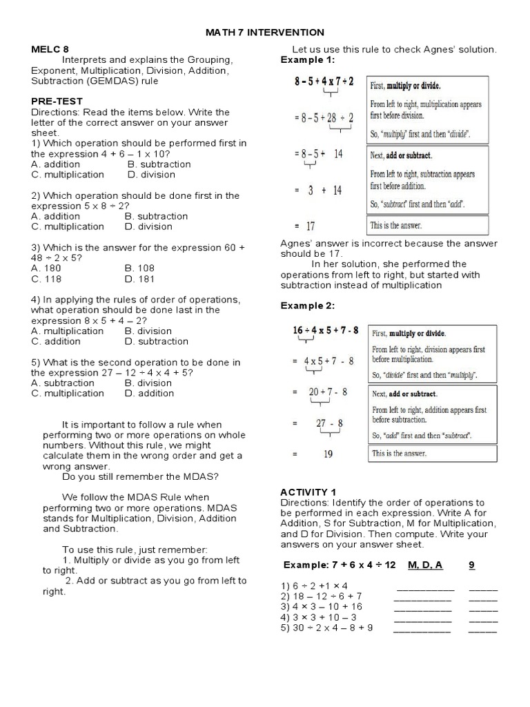 MELC 8 10 Intervention | PDF | Science | Mathematics