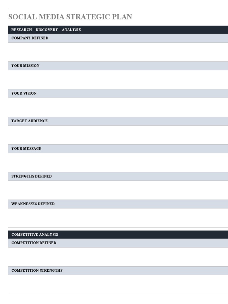 IC Social Media Strategic Plan Template 11015 | PDF