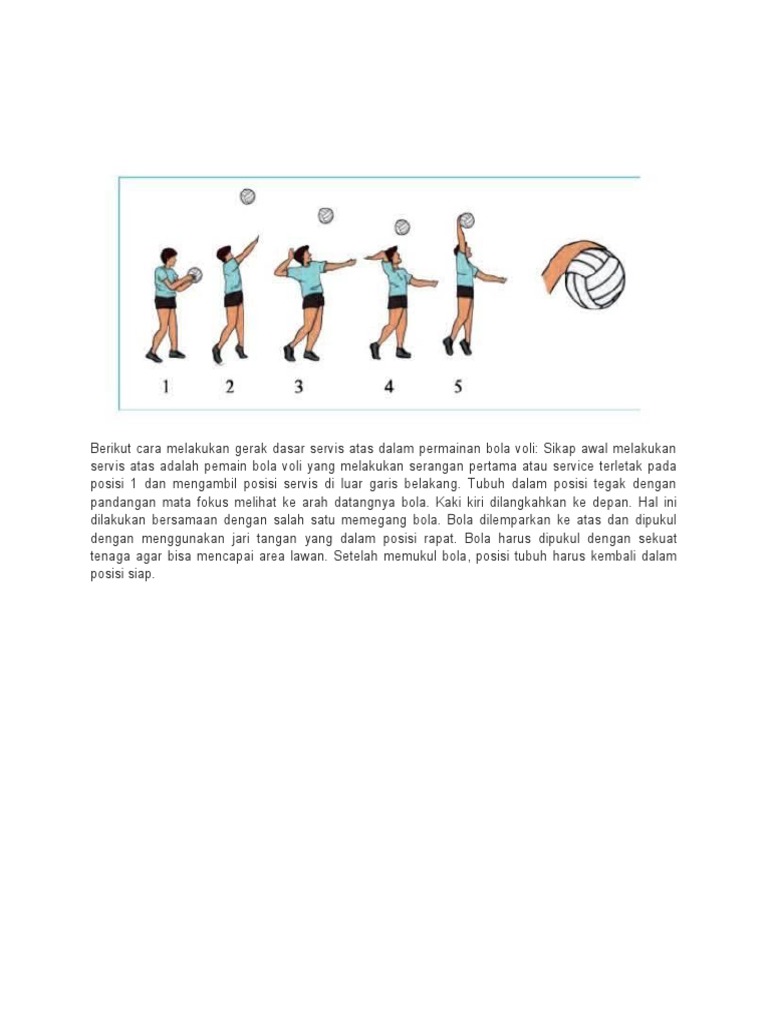 Berikut Cara Melakukan Gerak Dasar Servis Atas Dalam Permainan Bola Voli | PDF