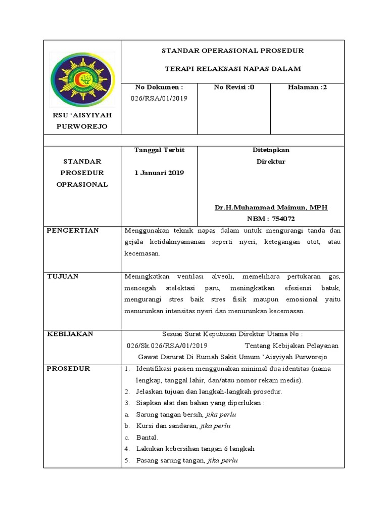 Spo Terapi Relaksasi Napas Dalam | PDF