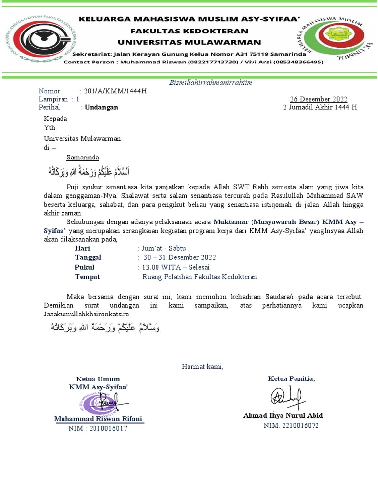 Surat Undangan Ketua Bem | PDF