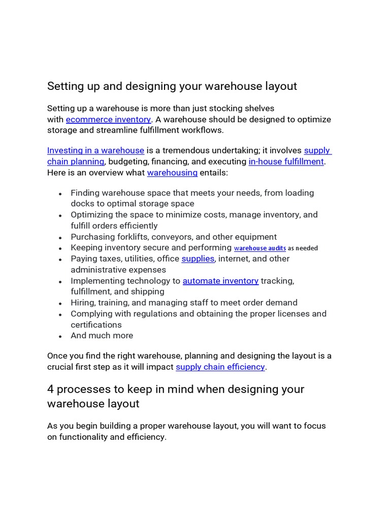 Optimize warehouse layout | PDF | Warehouse | Inventory