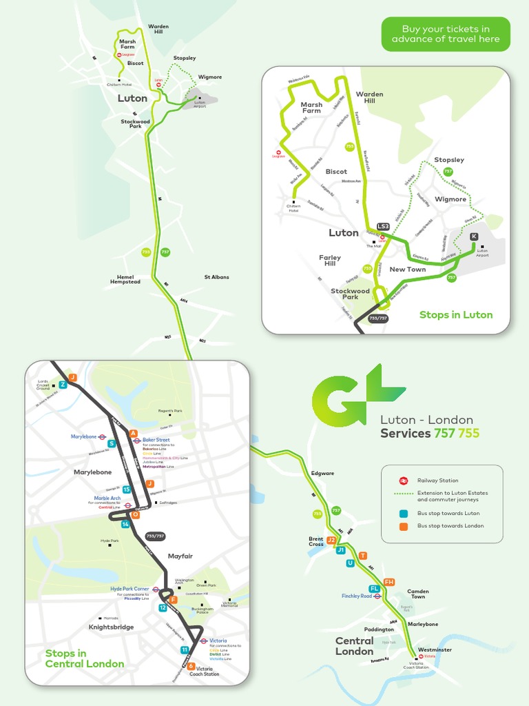 London Luton map | PDF | Infrastructure | Transport Buildings And ...