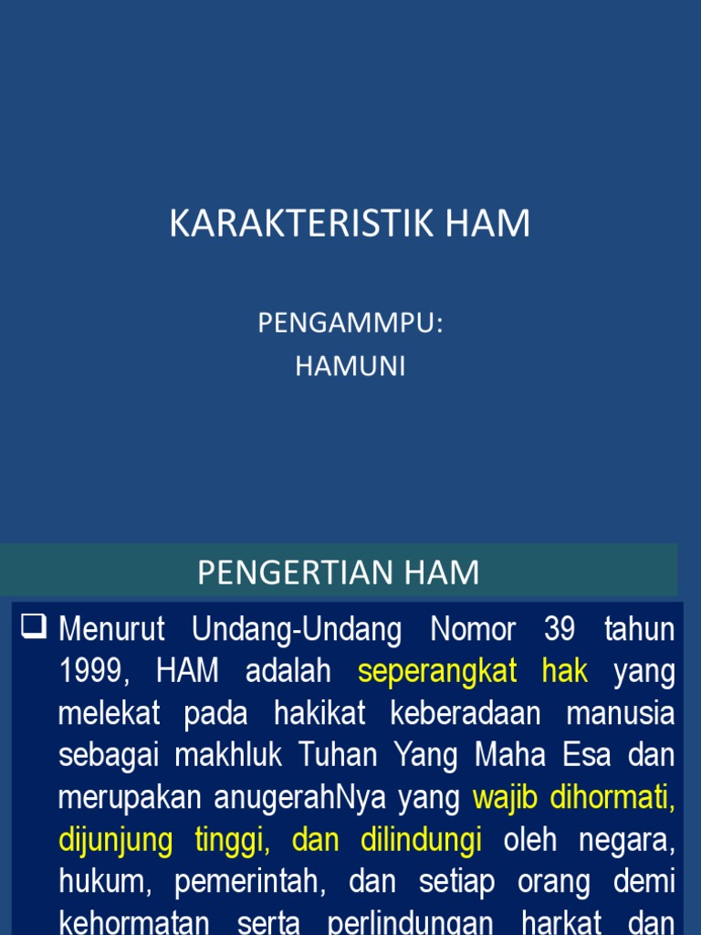 KARAKTERISTIK HAM | PDF
