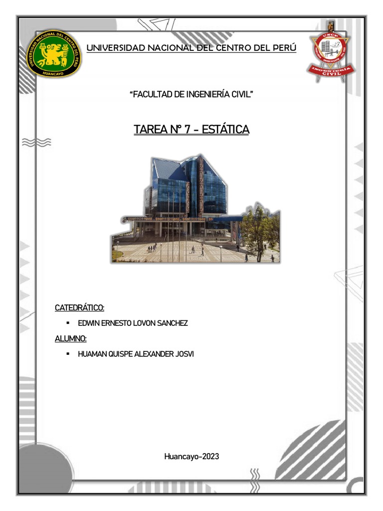Tarea N°7 de Estática | PDF
