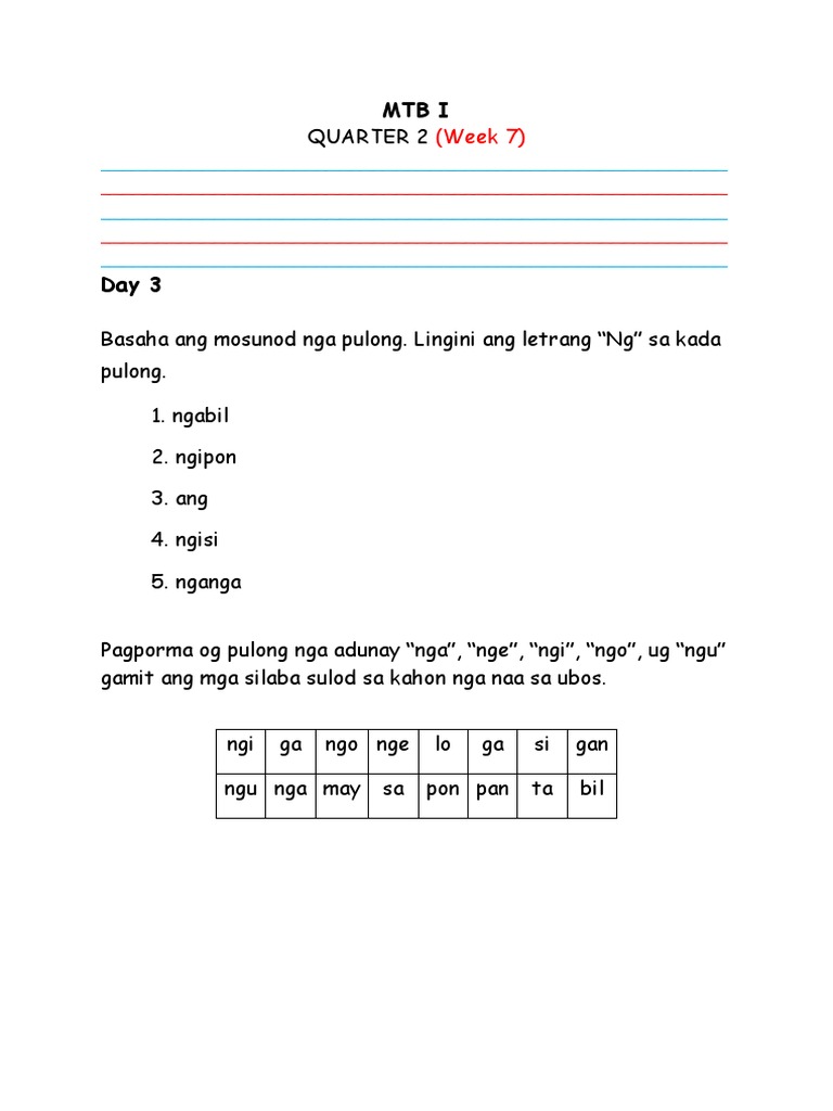 MTB Worksheets | PDF