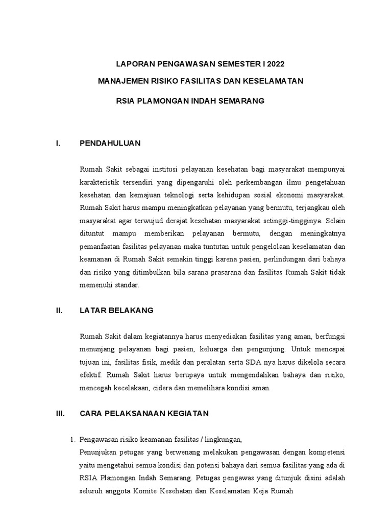 Laporan Pengawasan Man Risk | PDF