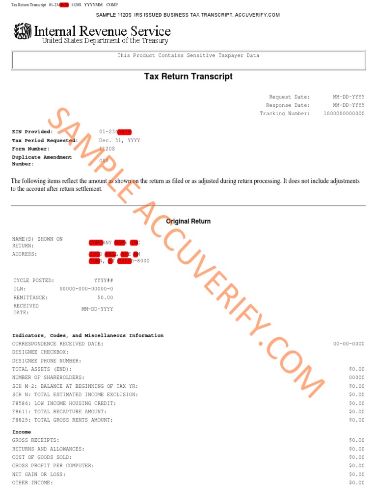 1120 Sample Transcript | PDF | Taxes | Tax Deduction