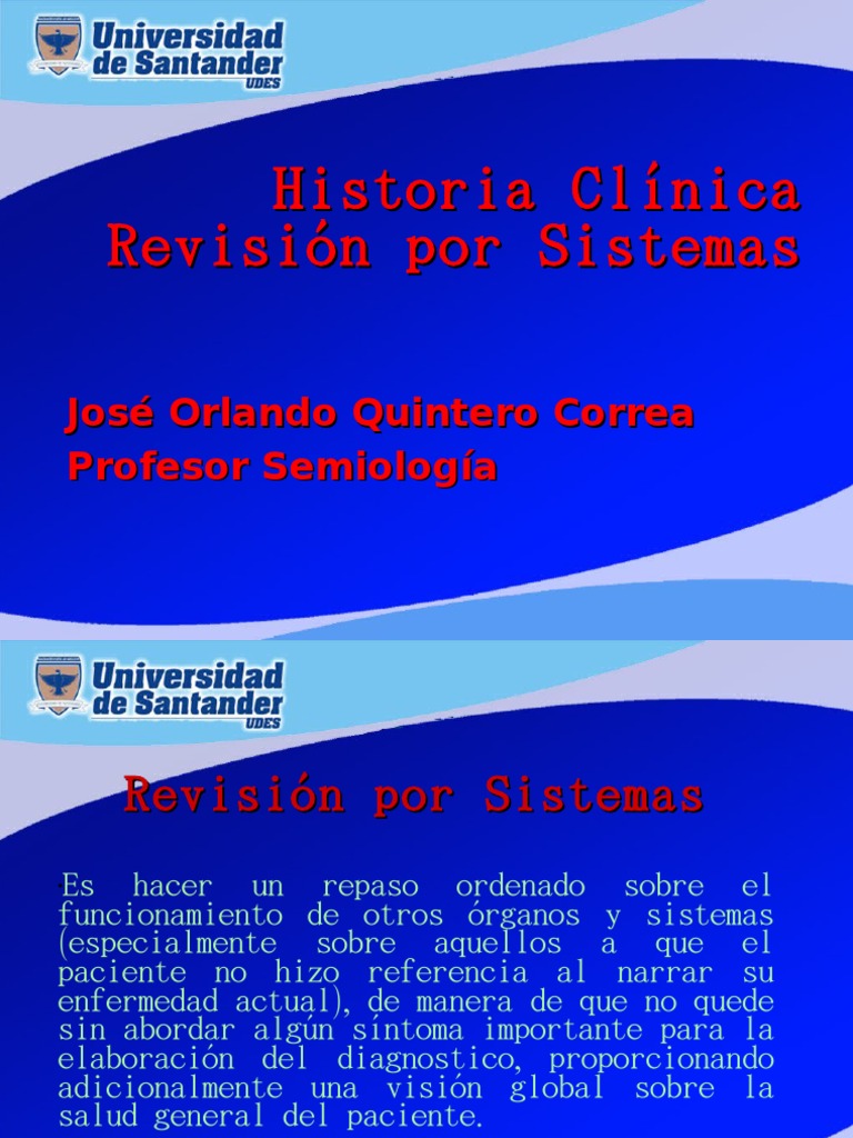Historia Clinica - Revision Por Sistemas | PDF | Enfermedades y ...